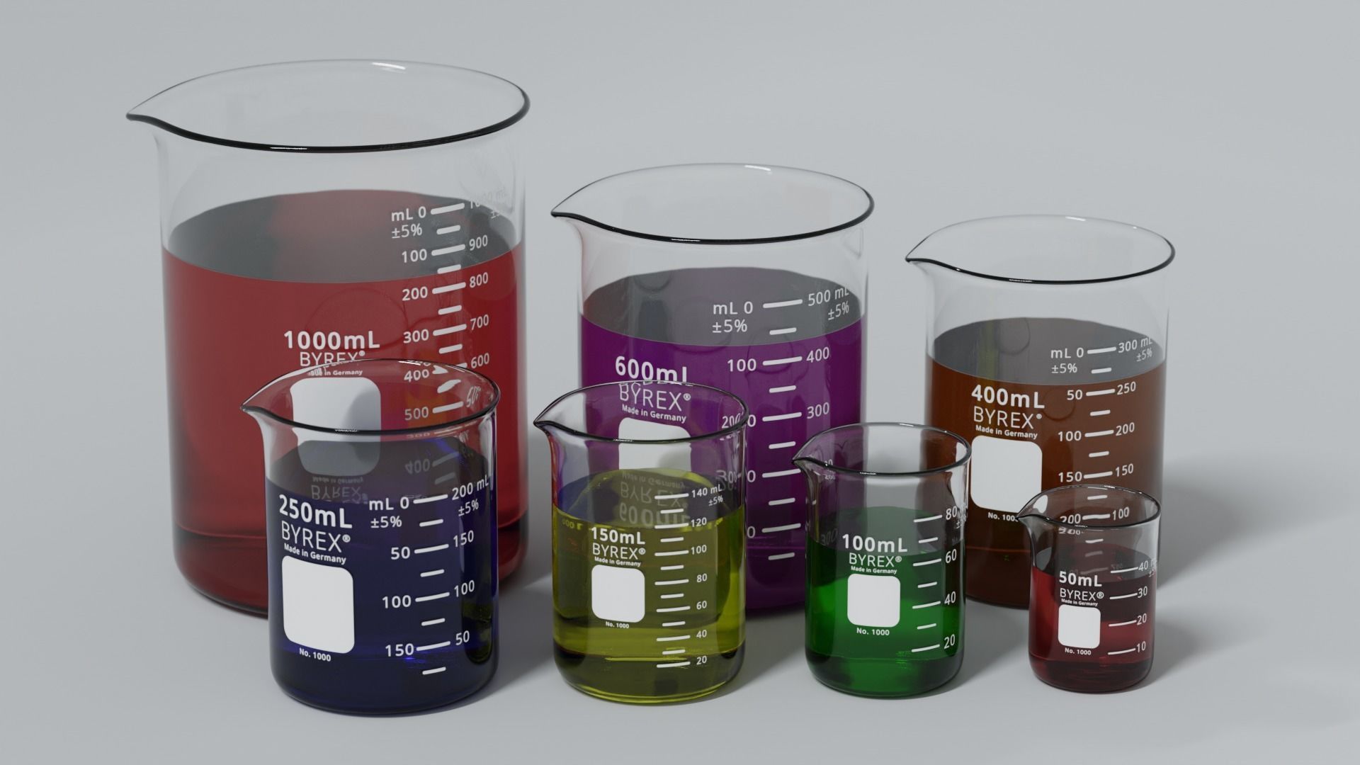 3D model Laboratory Beaker Set VR / AR / low-poly | CGTrader