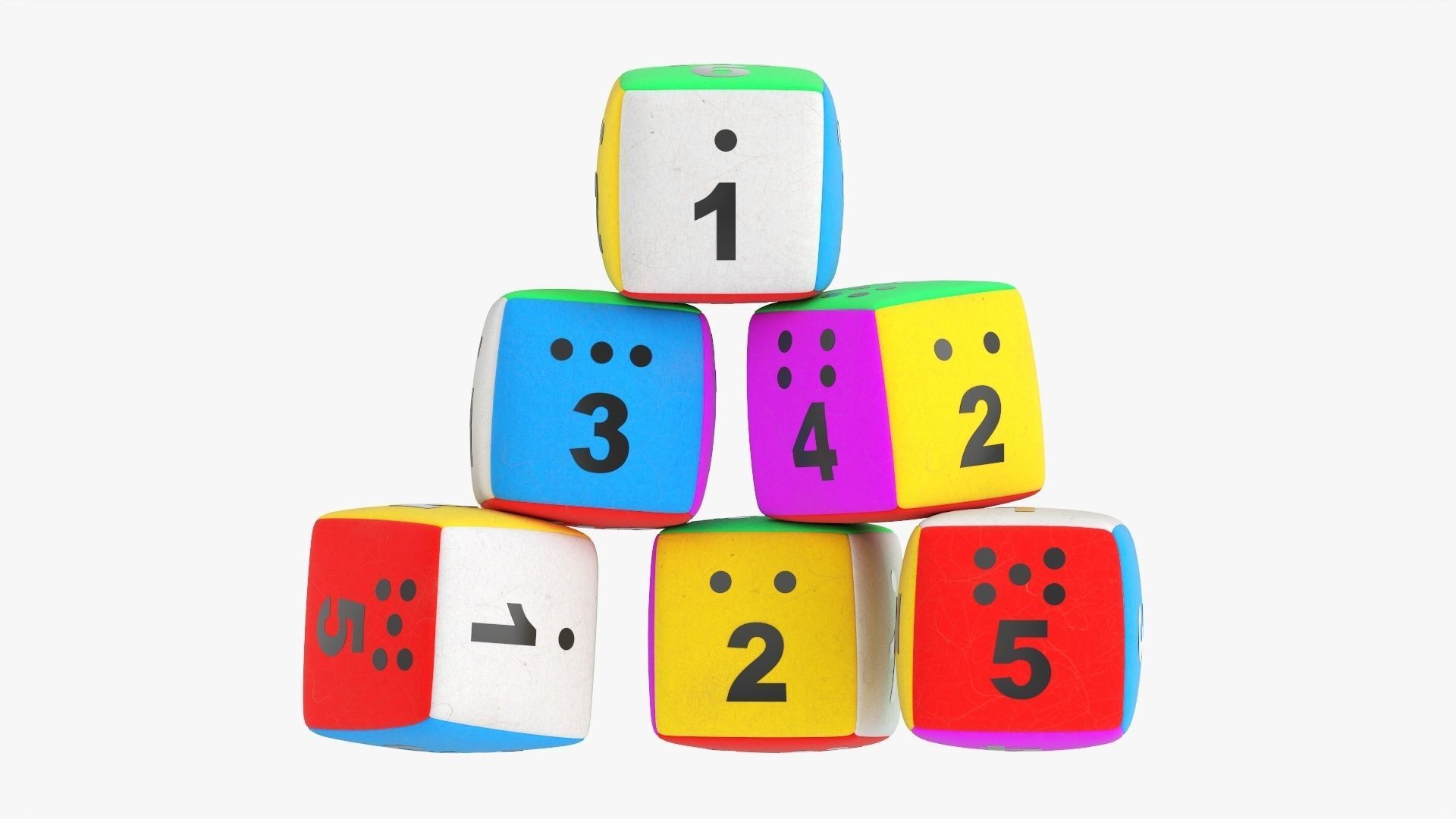 Soft baby cubes with numbers 01 3D model | CGTrader