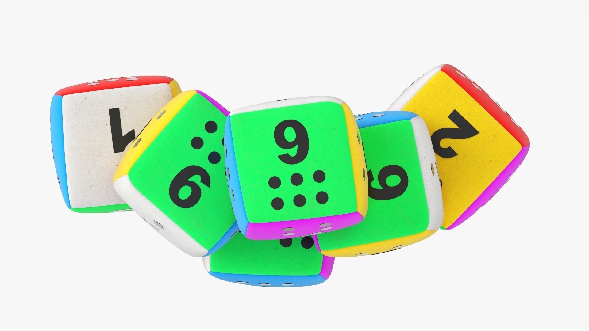 Soft baby cubes with numbers 01 3D model | CGTrader