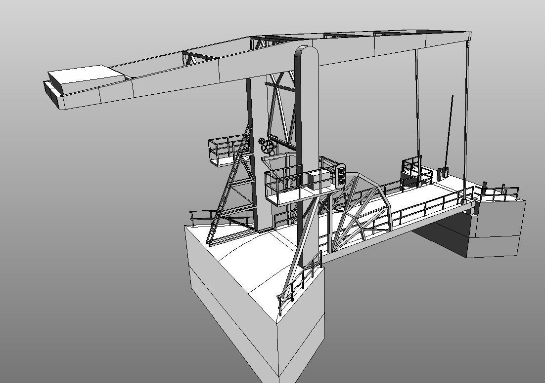 3D model Inland Moveable Small Bridge 3d model VR / AR / low-poly ...