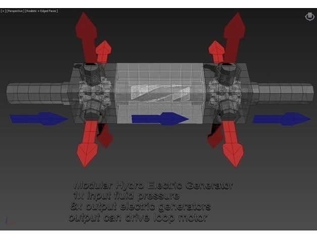 Modular Hydro Electric Generator - Concept 3D model | CGTrader