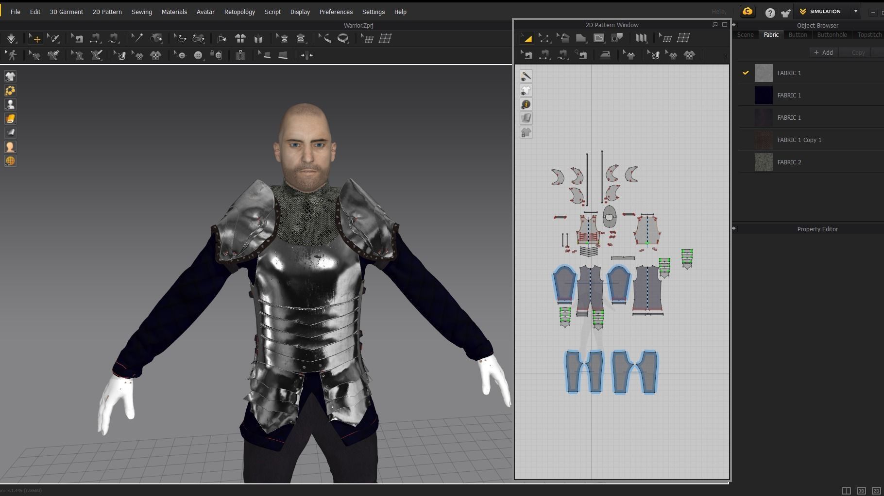 Full rigged Knight and Marvelous designer functional armor 3D model ...