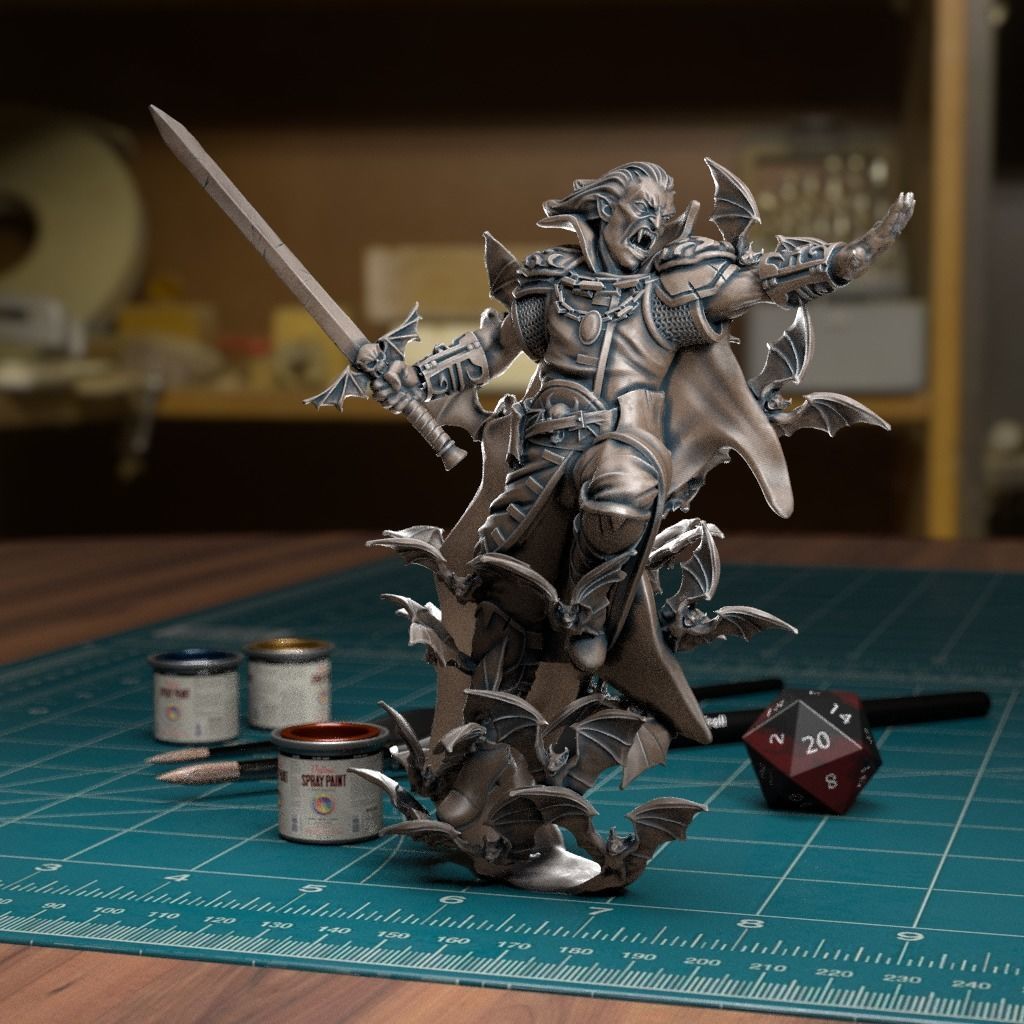 Vampire Lord Attacking - Curse of Strahd Miniature 3D model 3D ...