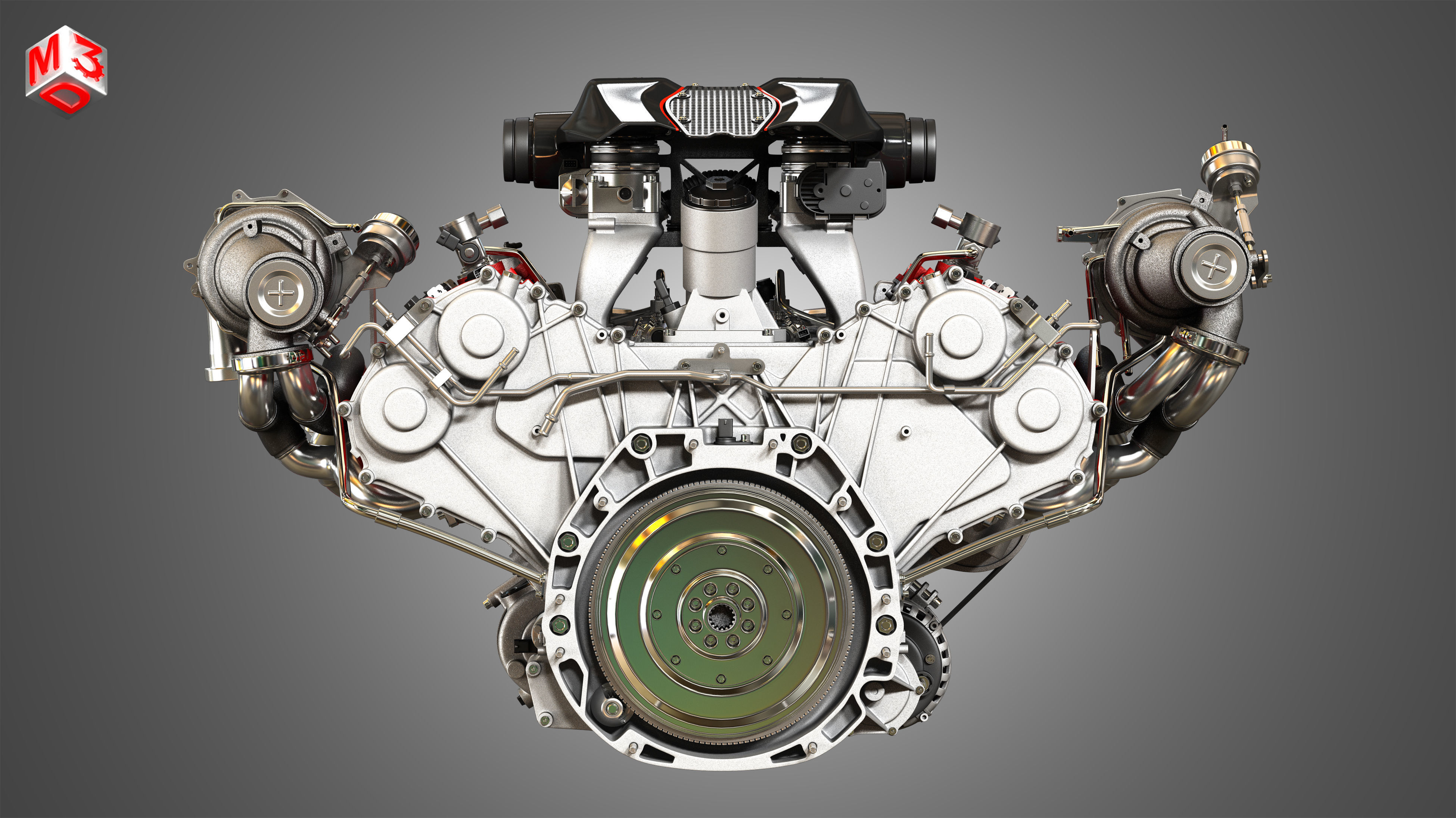 488 Pista Engine - V8 Twin Turbo Engine 3D model | CGTrader