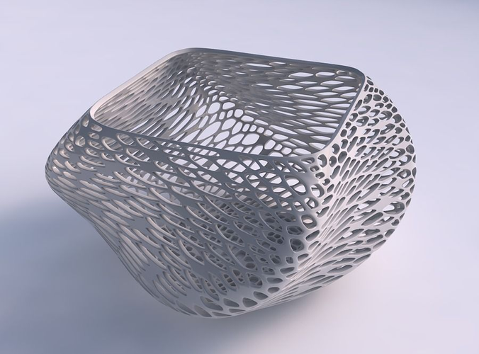 Bowl helix with dense twisted organic lattice 3D model 3D printable ...
