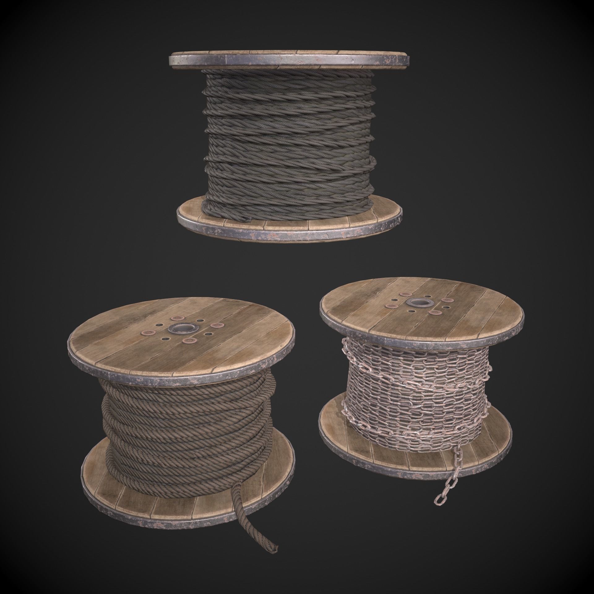 3D asset Rope Spool | CGTrader