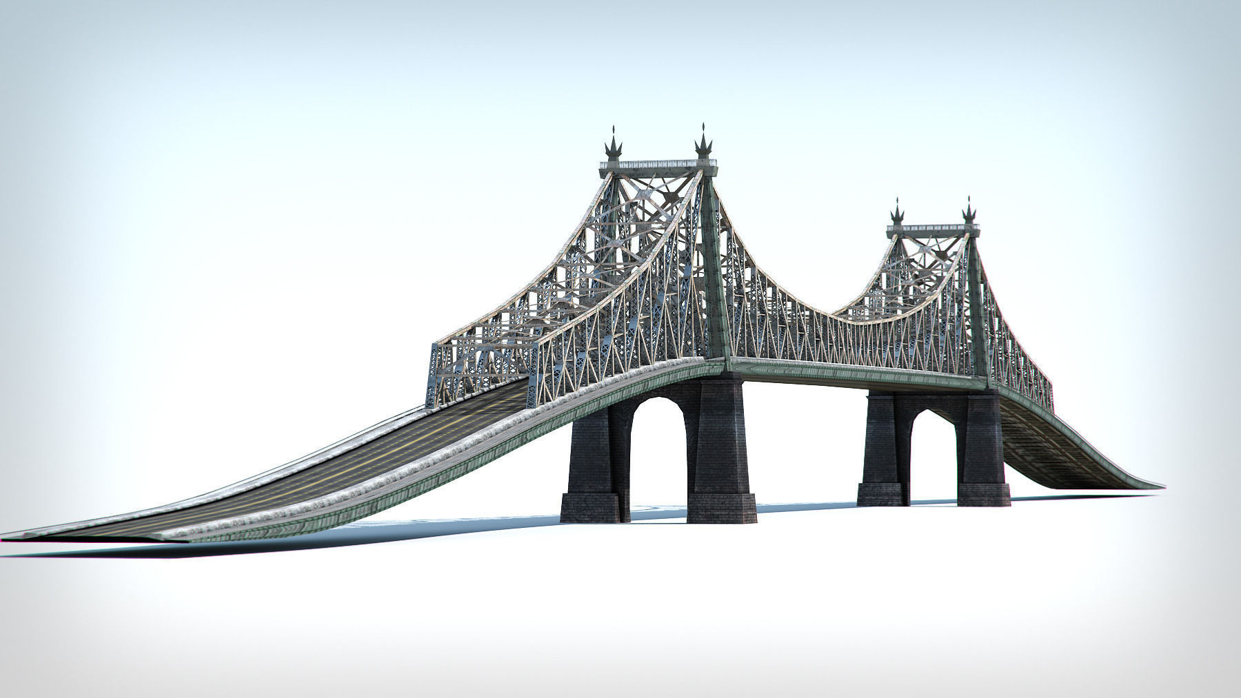 3D model Bridge low poly detailed VR / AR / low-poly | CGTrader