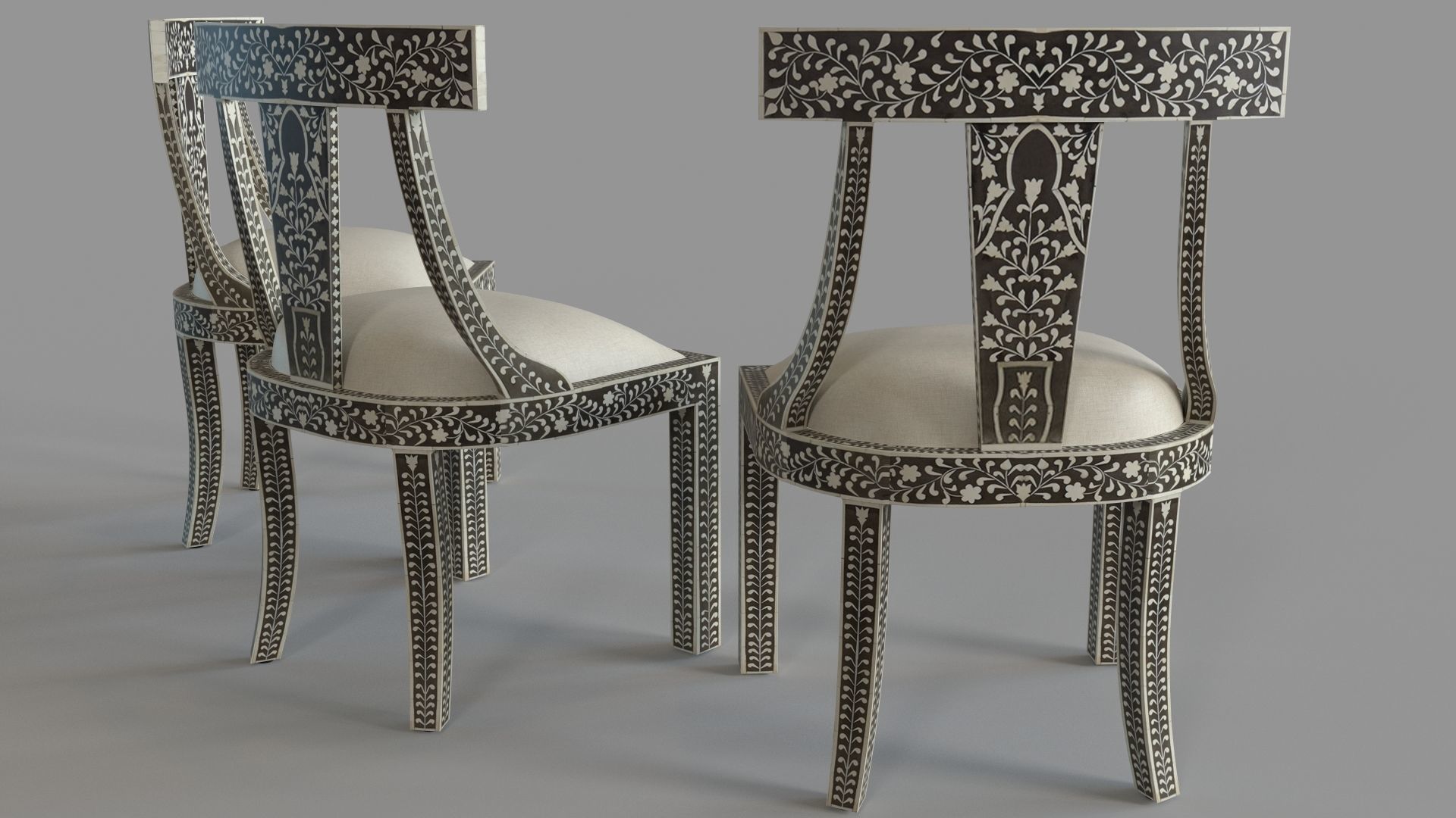 Femi Bone-Inlay Accent Chair 3D model | CGTrader