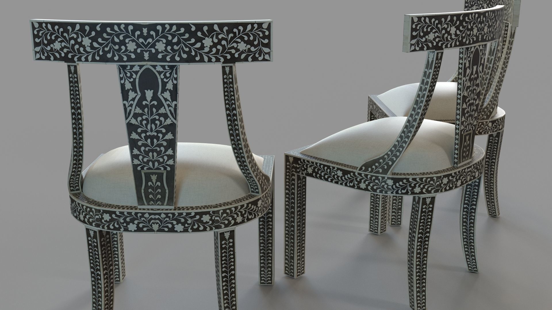 Femi Bone-Inlay Accent Chair 3D model | CGTrader