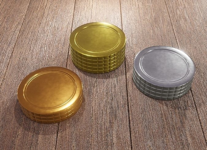 3D Model Collection realistic 3d coins - simple 3d coins VR / AR / low ...