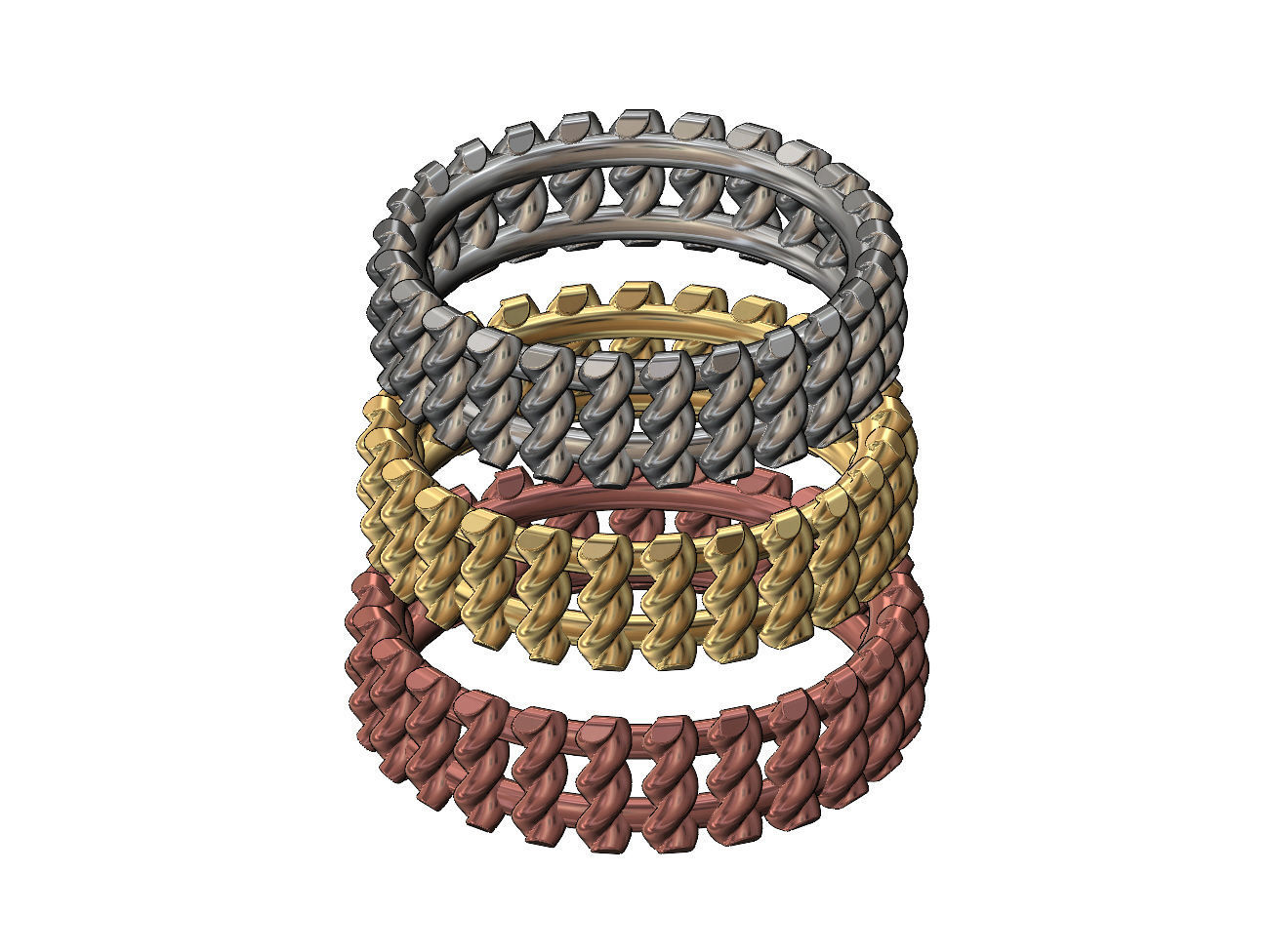 Twisted wire bar motif band US size 6 7 8 3D model 3D printable | CGTrader