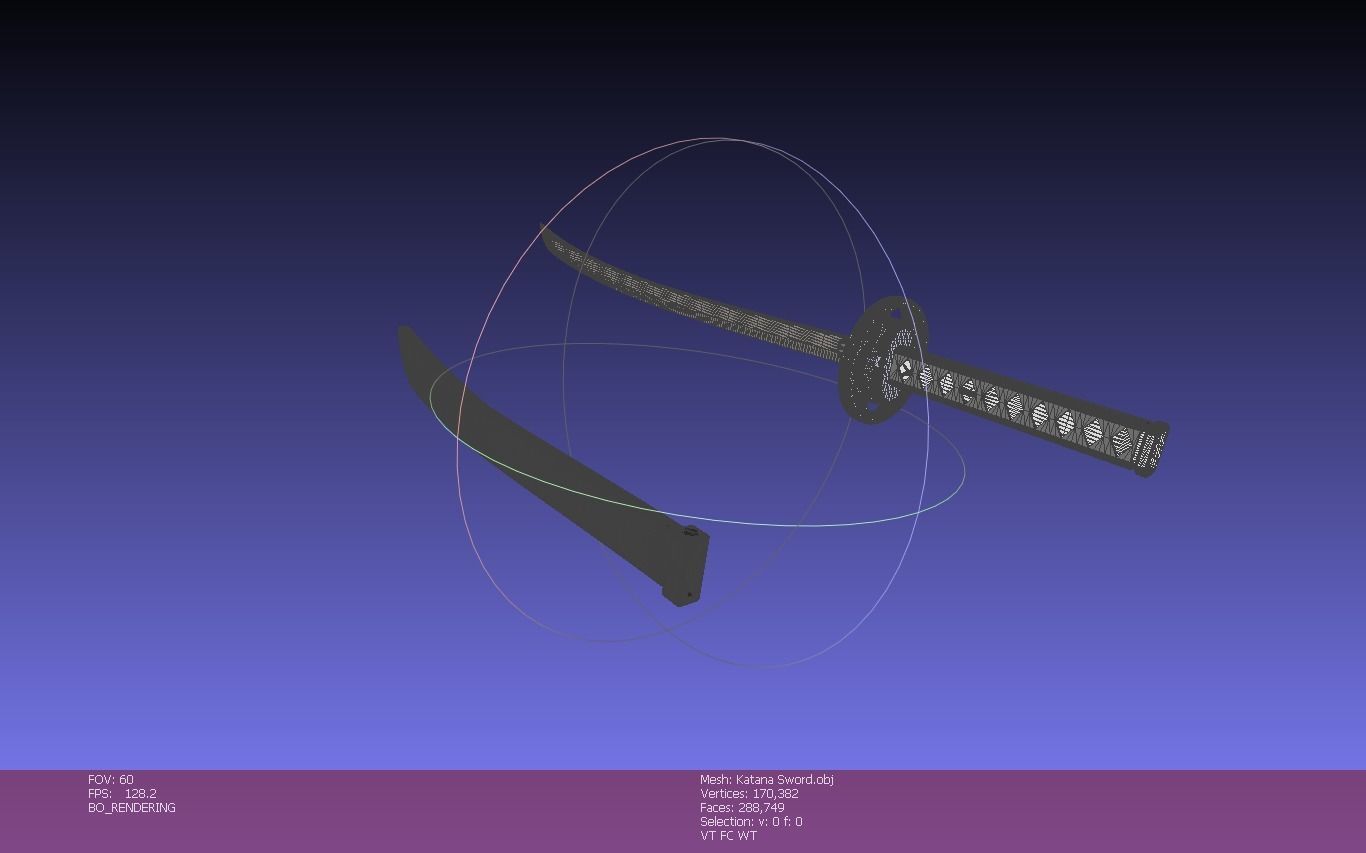 Weapon Katana Sword OBJ STL FBX 3d model Design in Solidworks 3D model ...