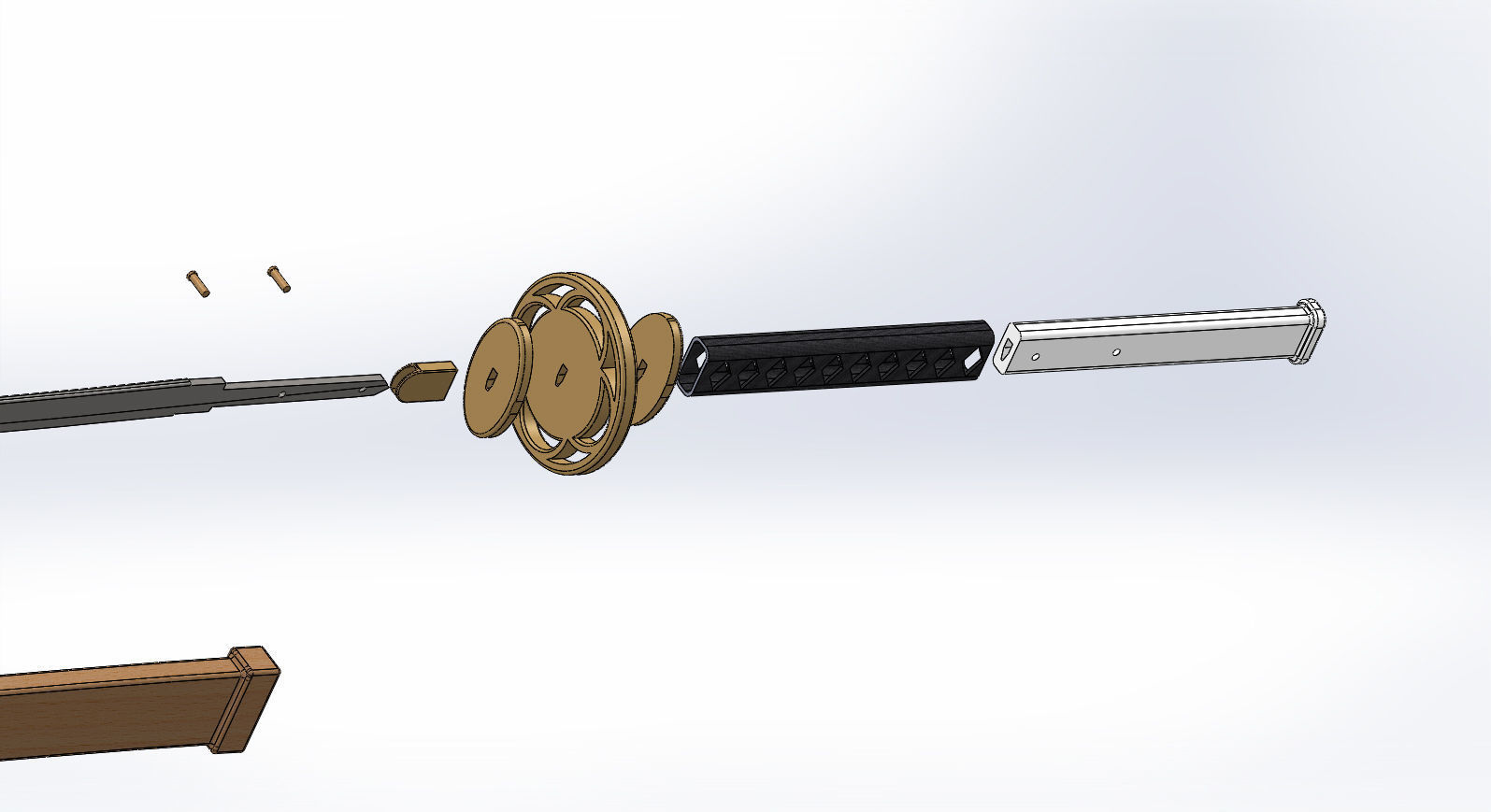 Weapon Katana Sword OBJ STL FBX 3d model Design in Solidworks 3D model ...