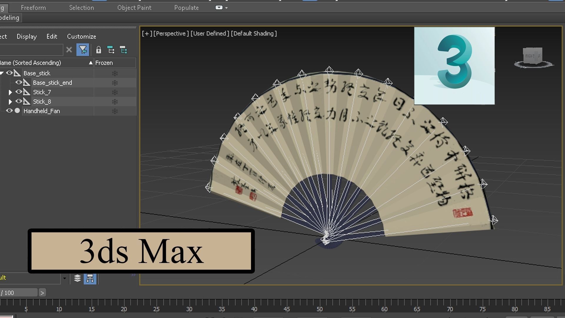 3D model Handheld Foldable Fan Animated VR / AR / low-poly rigged ...