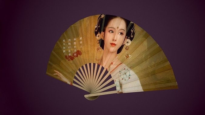 3D model Handheld Foldable Fan Animated VR / AR / low-poly rigged ...