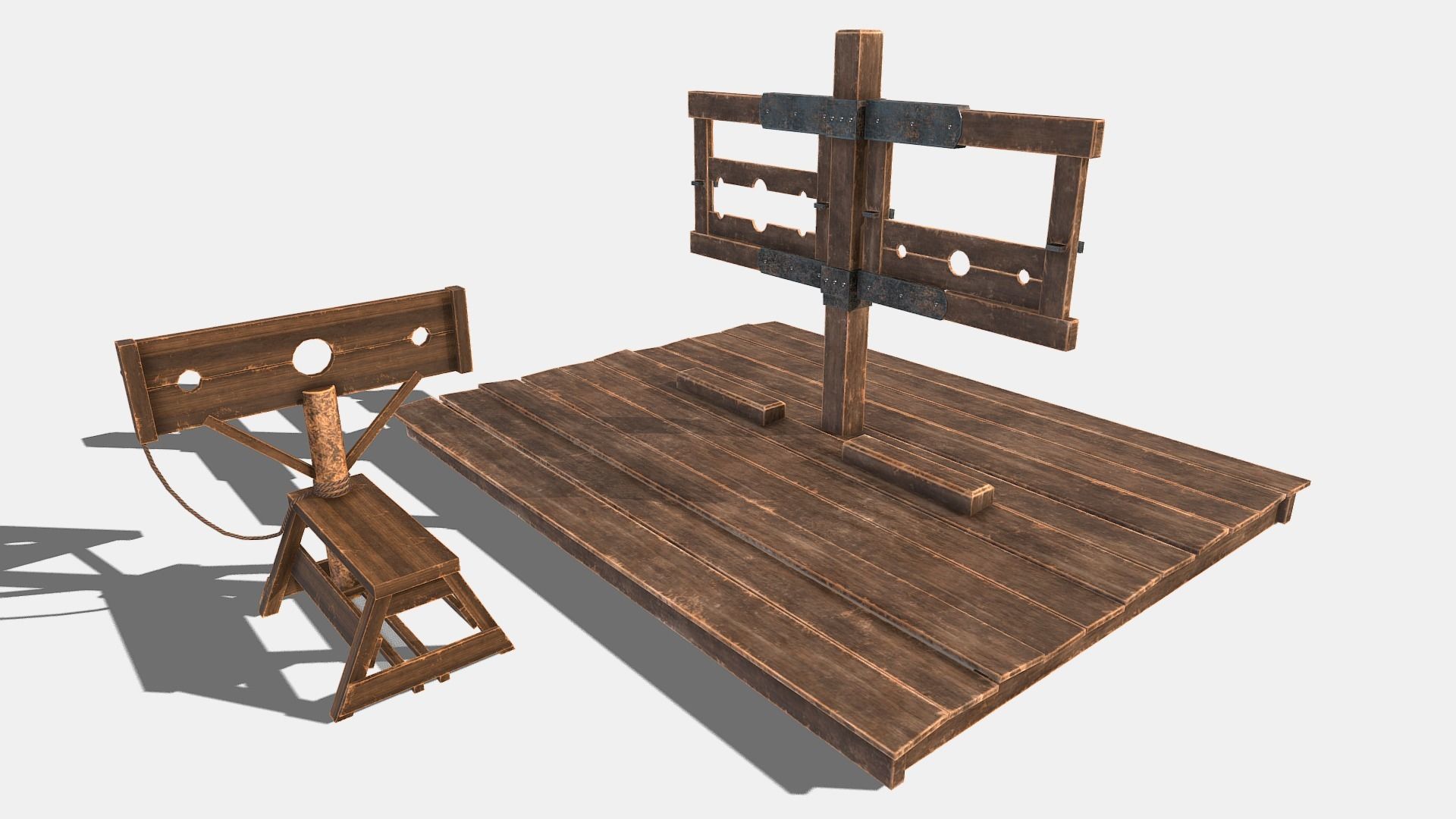 3D model Medieval Stocks VR / AR / low-poly | CGTrader