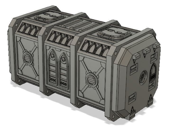 Sci-Fi Armoured Containers 3D model 3D printable | CGTrader