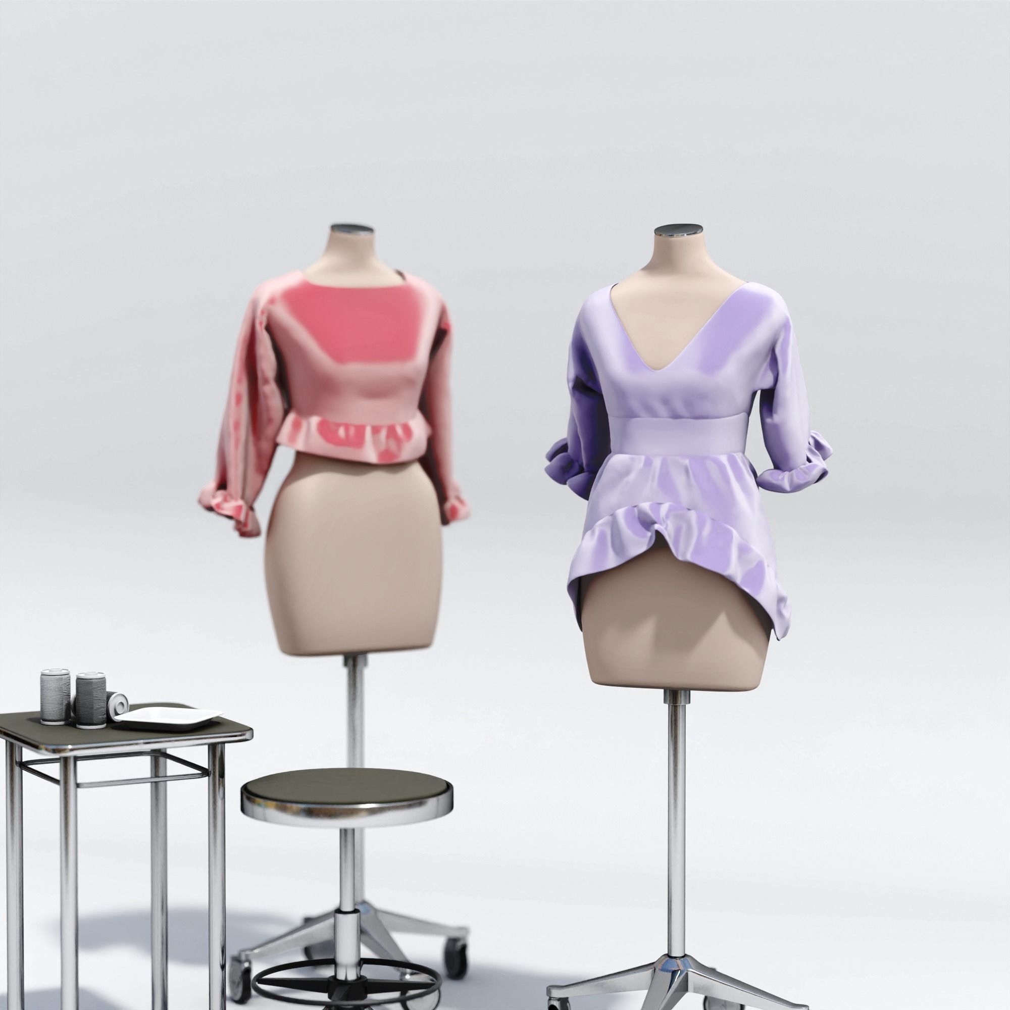 Sewing Female Dummy Mannequin Scene 3D model | CGTrader