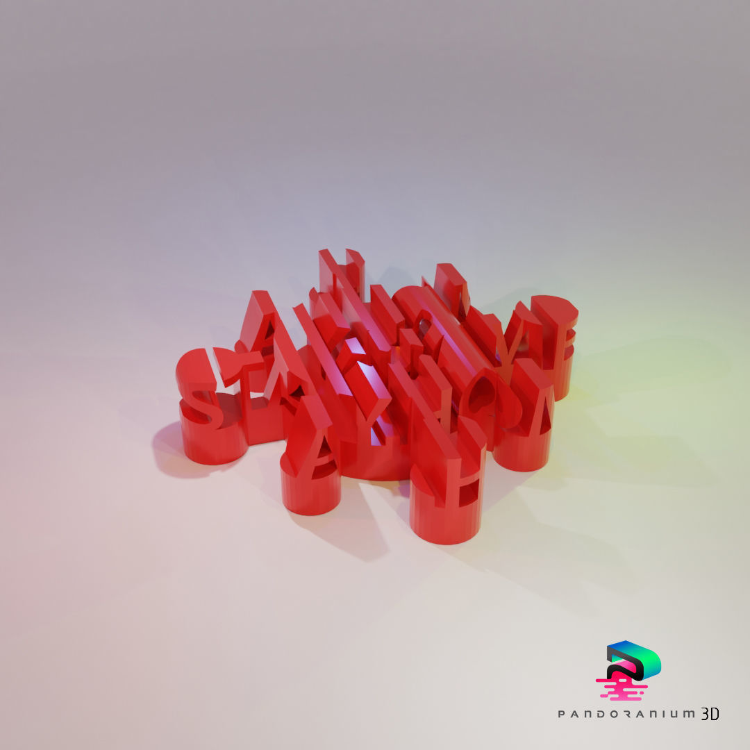3D Word Shape - Stay Home 3D model 3D printable | CGTrader