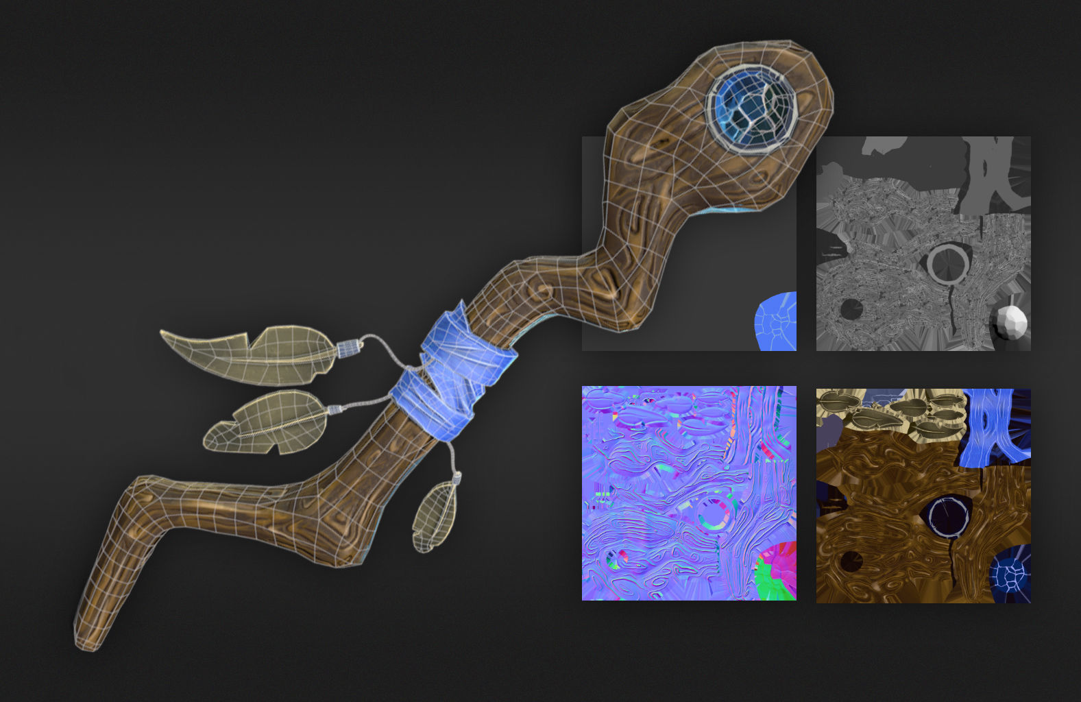 3D model Stylized Weapon Crook Low-Poly 3D Model VR / AR / low-poly ...