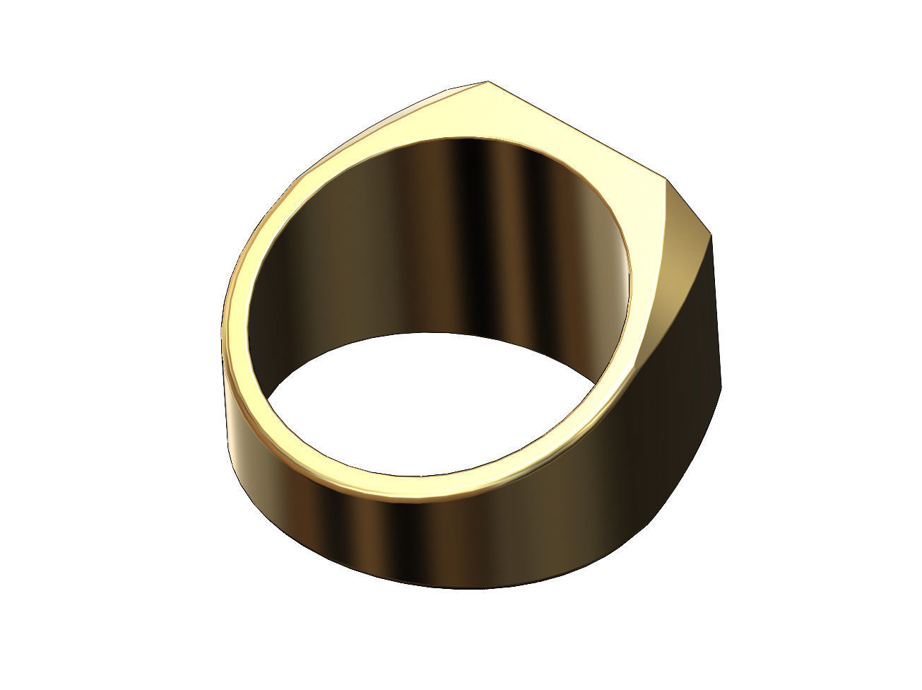Square diamond signet ring US sizes 7 8 9 3D model 3D printable | CGTrader