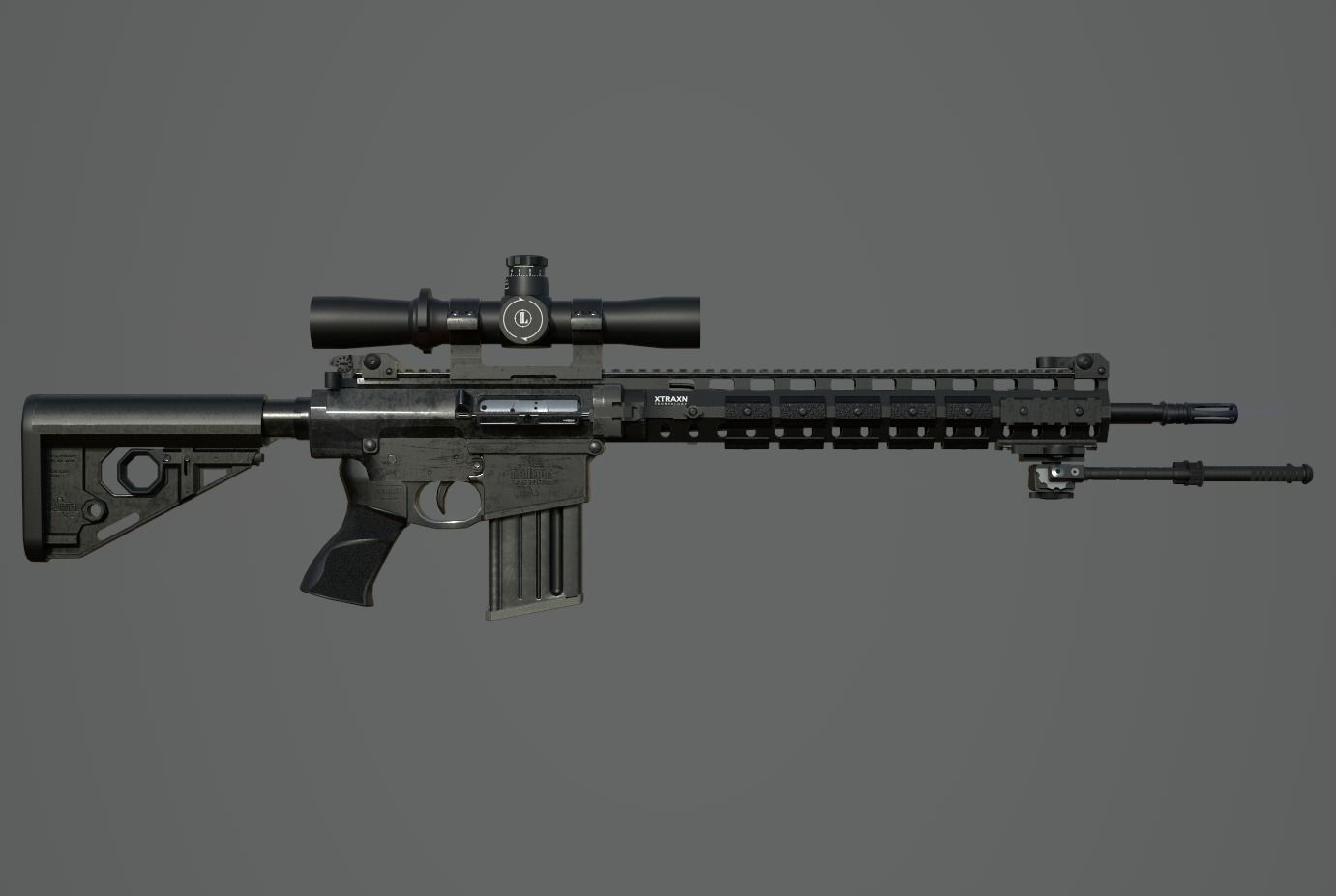 3D model LaRue Tactical PREDAT OBR 7-62mm Rifle PBR VR-AR VR / AR / low ...