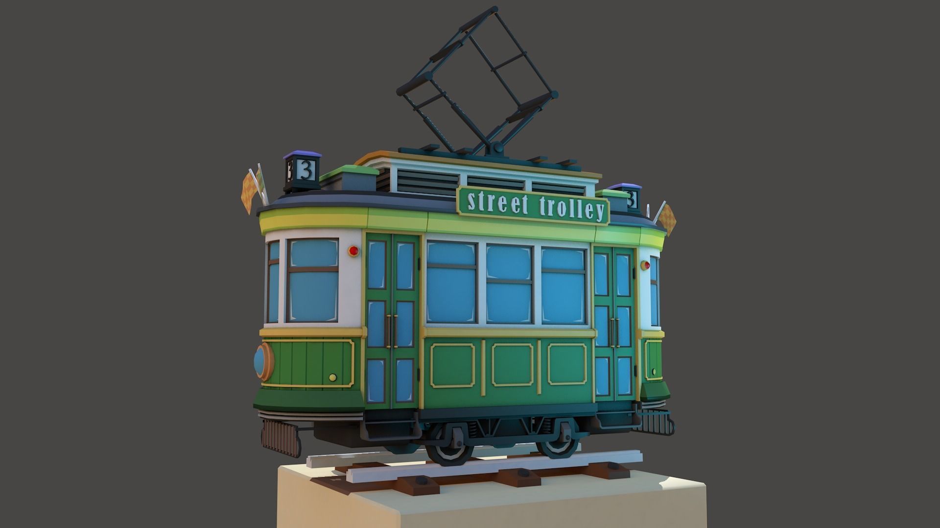 3D model Classic City Tram VR / AR / low-poly | CGTrader