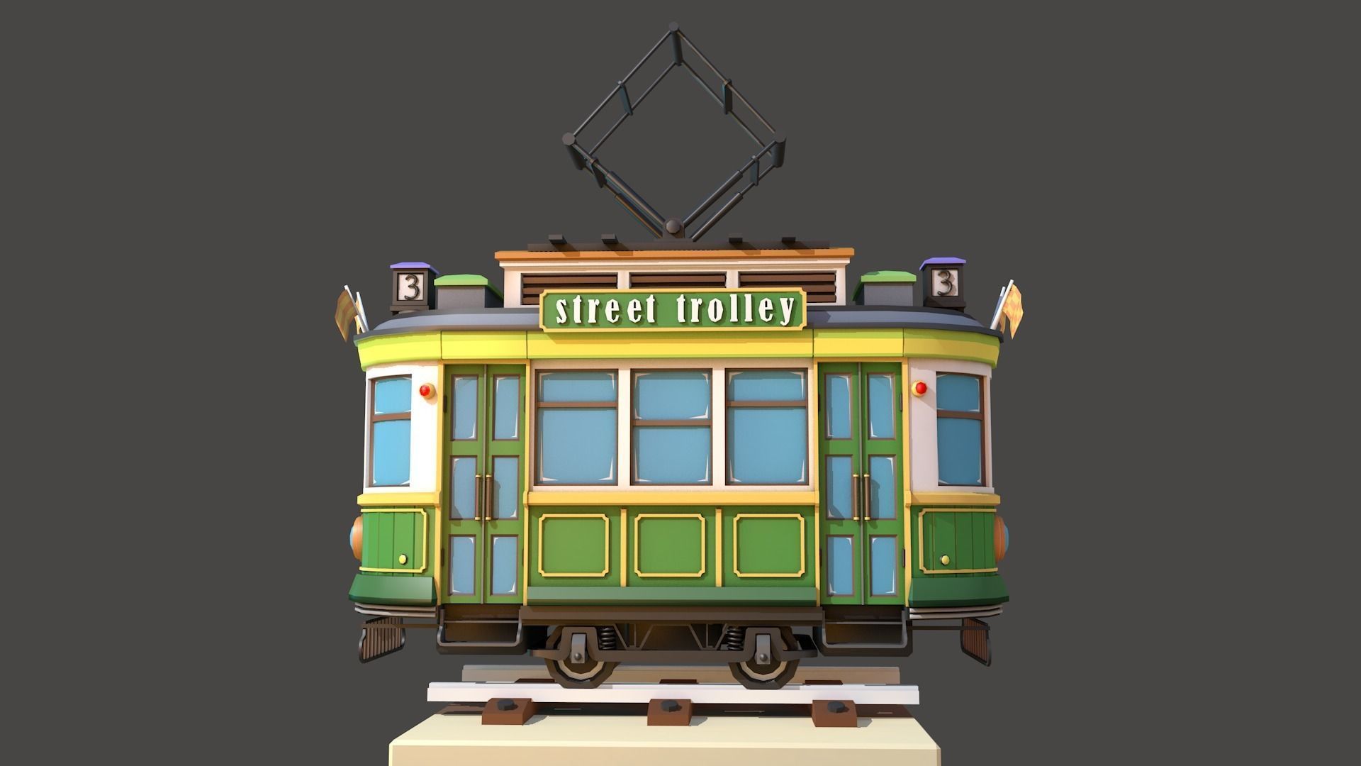 3D model Classic City Tram VR / AR / low-poly | CGTrader
