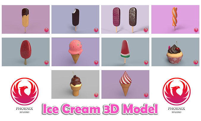 3D model Ice Cream Pack 3D model VR / AR / low-poly | CGTrader
