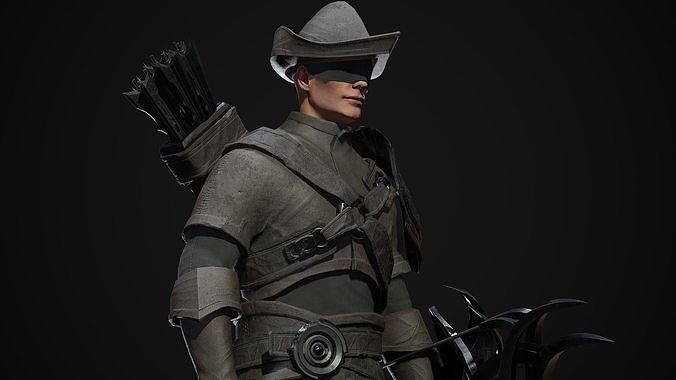 3D model Dark fantasy archer - Game Ready VR / AR / low-poly rigged ...