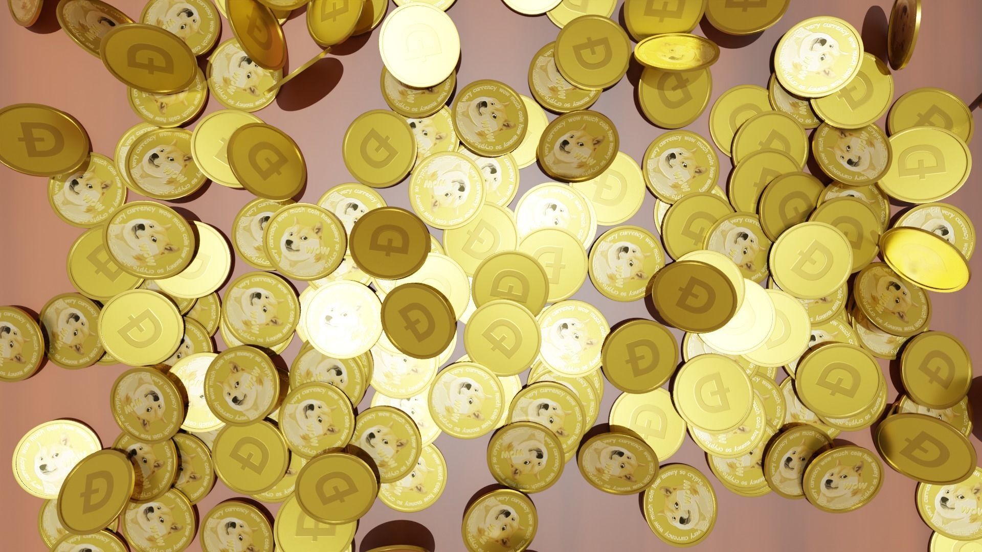 3D model Dogecoin 3D rain animation and doge 3d model VR / AR / low ...