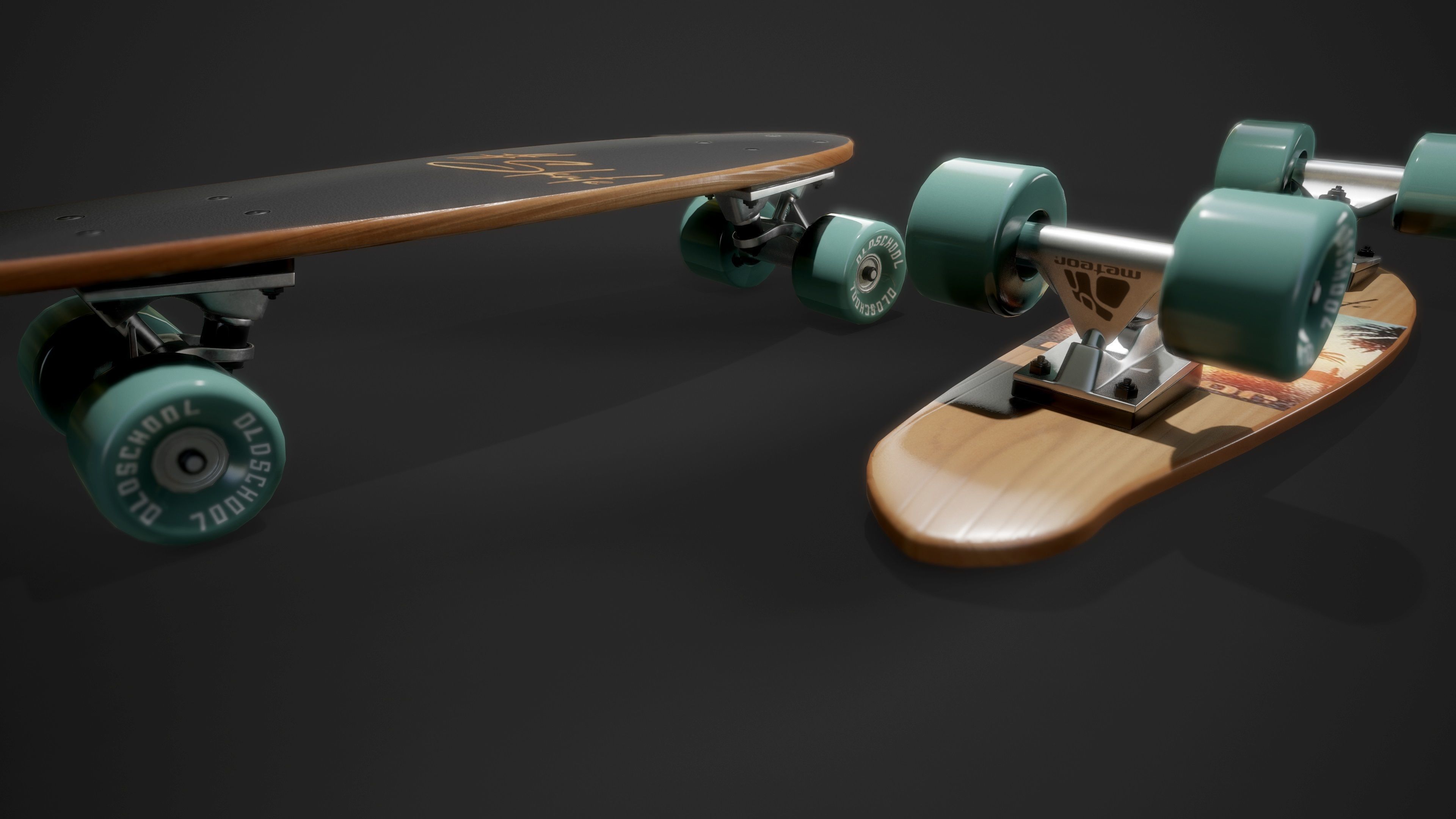 skateboard with wheels free VR / AR / low-poly 3D model | CGTrader