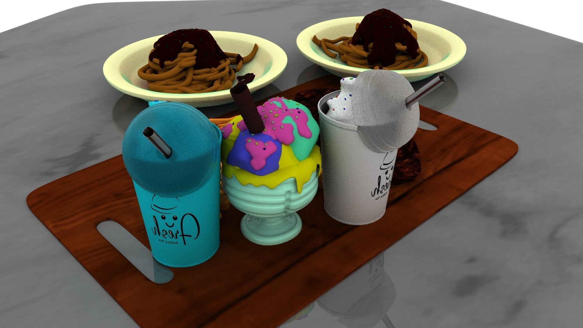 food lowpoly 3D model | CGTrader