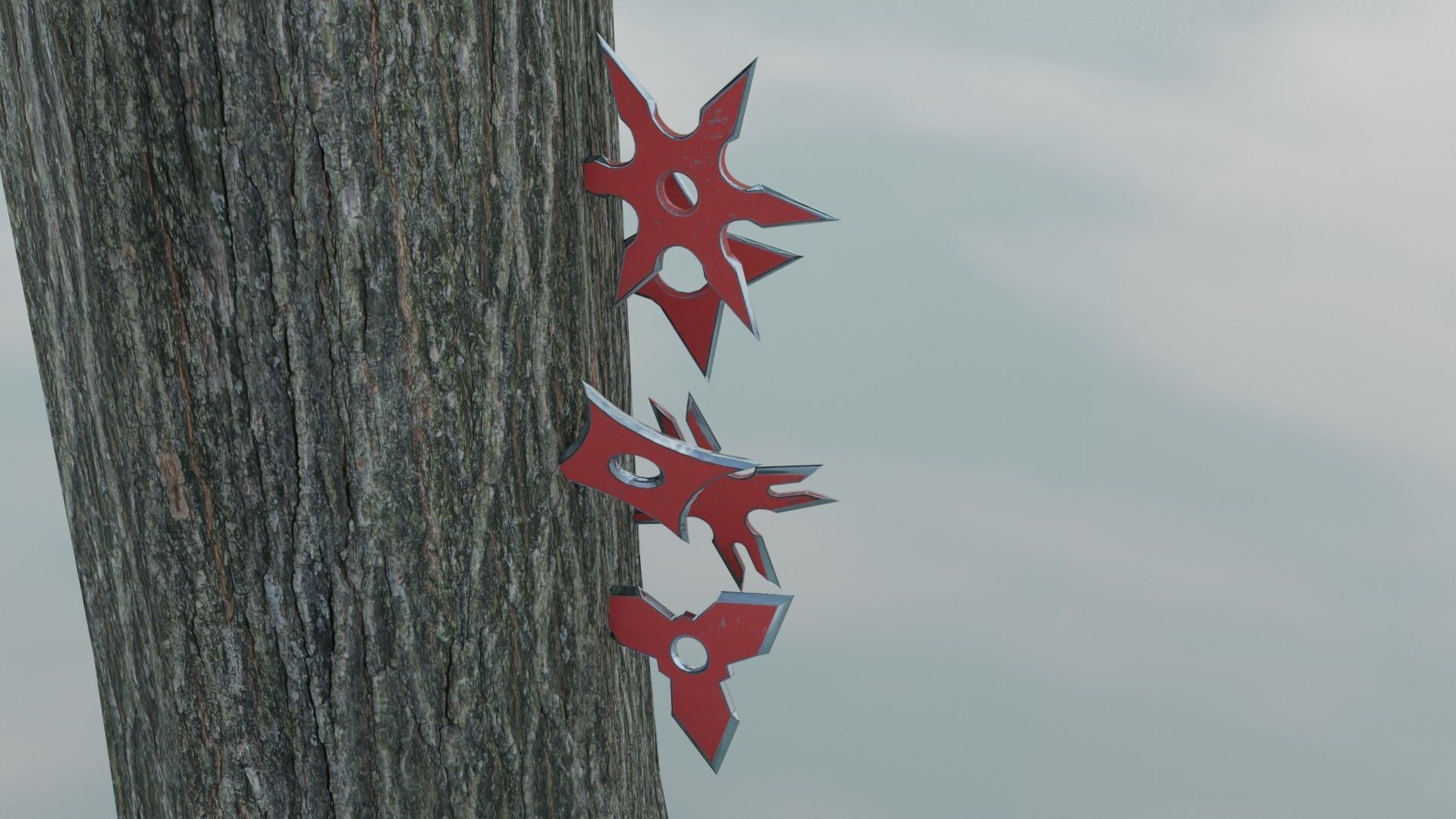3D model Red Ninja shuriken pack VR / AR / low-poly | CGTrader
