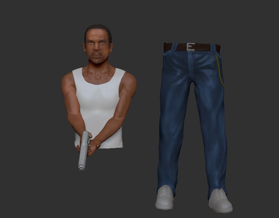 Carl Johnson GTA 3D model 3D printable | CGTrader