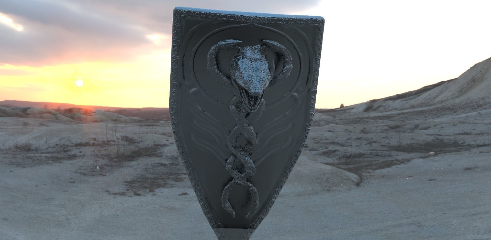 Snake legendary Shield 3D model | CGTrader