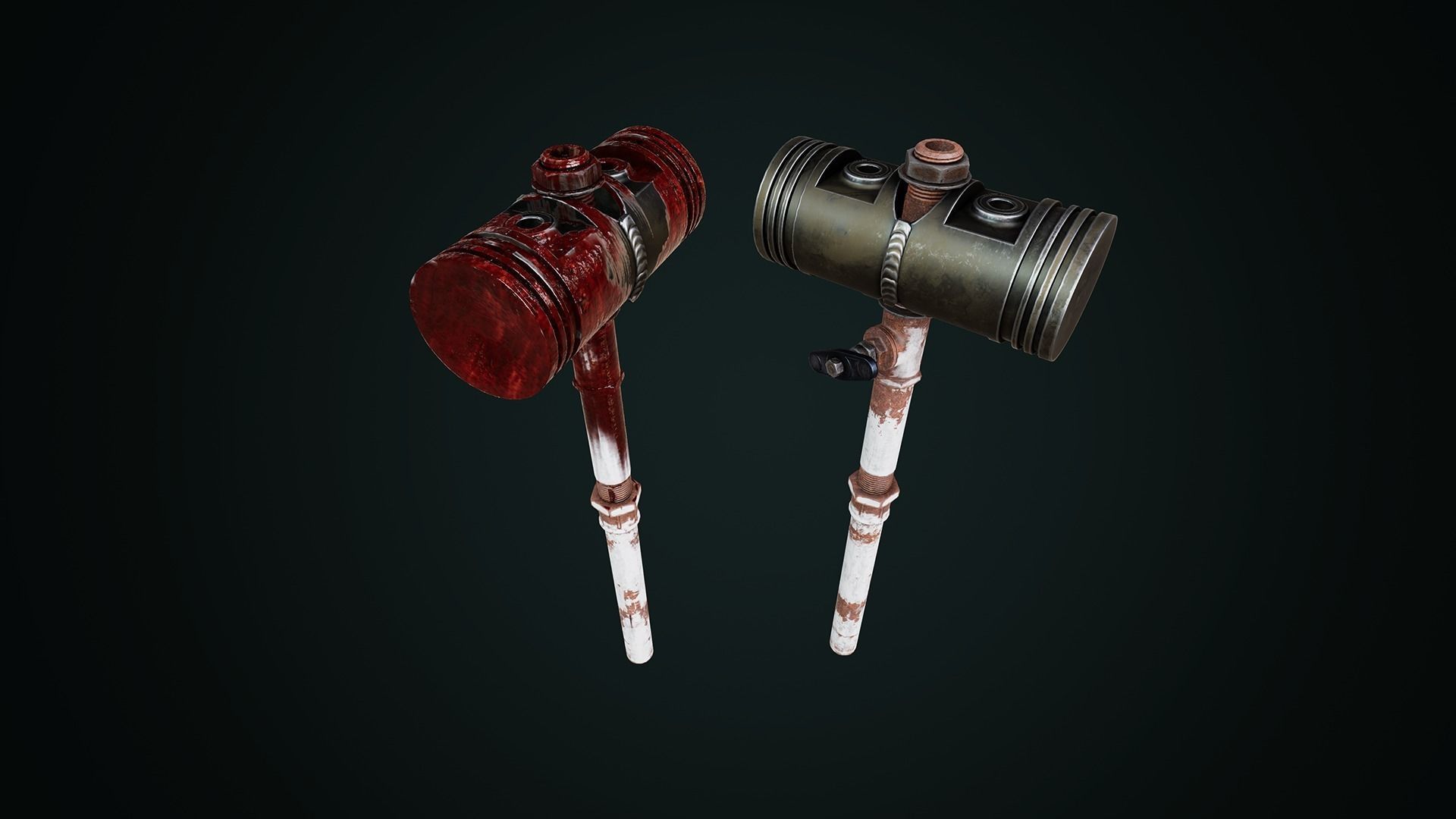 Post Apocalyptic Piston Hammer 3D asset | CGTrader
