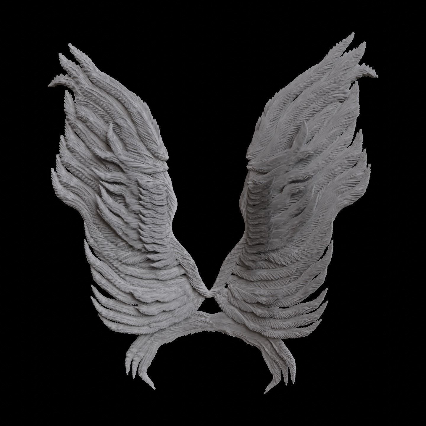 Realistic Angel Wings Procedural rigged and animated free 3D model ...