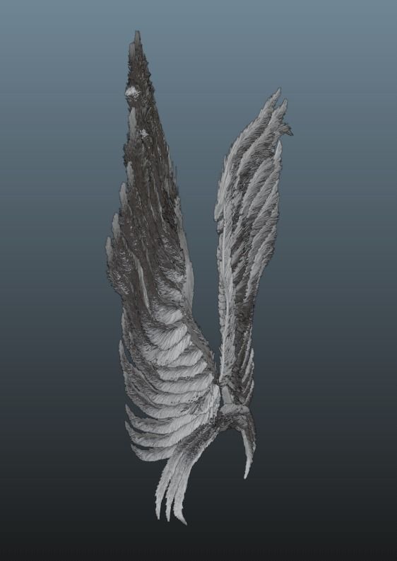 Realistic Angel Wings Procedural rigged and animated free 3D model ...
