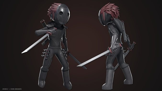 3D model Chibi Assassin VR / AR / low-poly | CGTrader