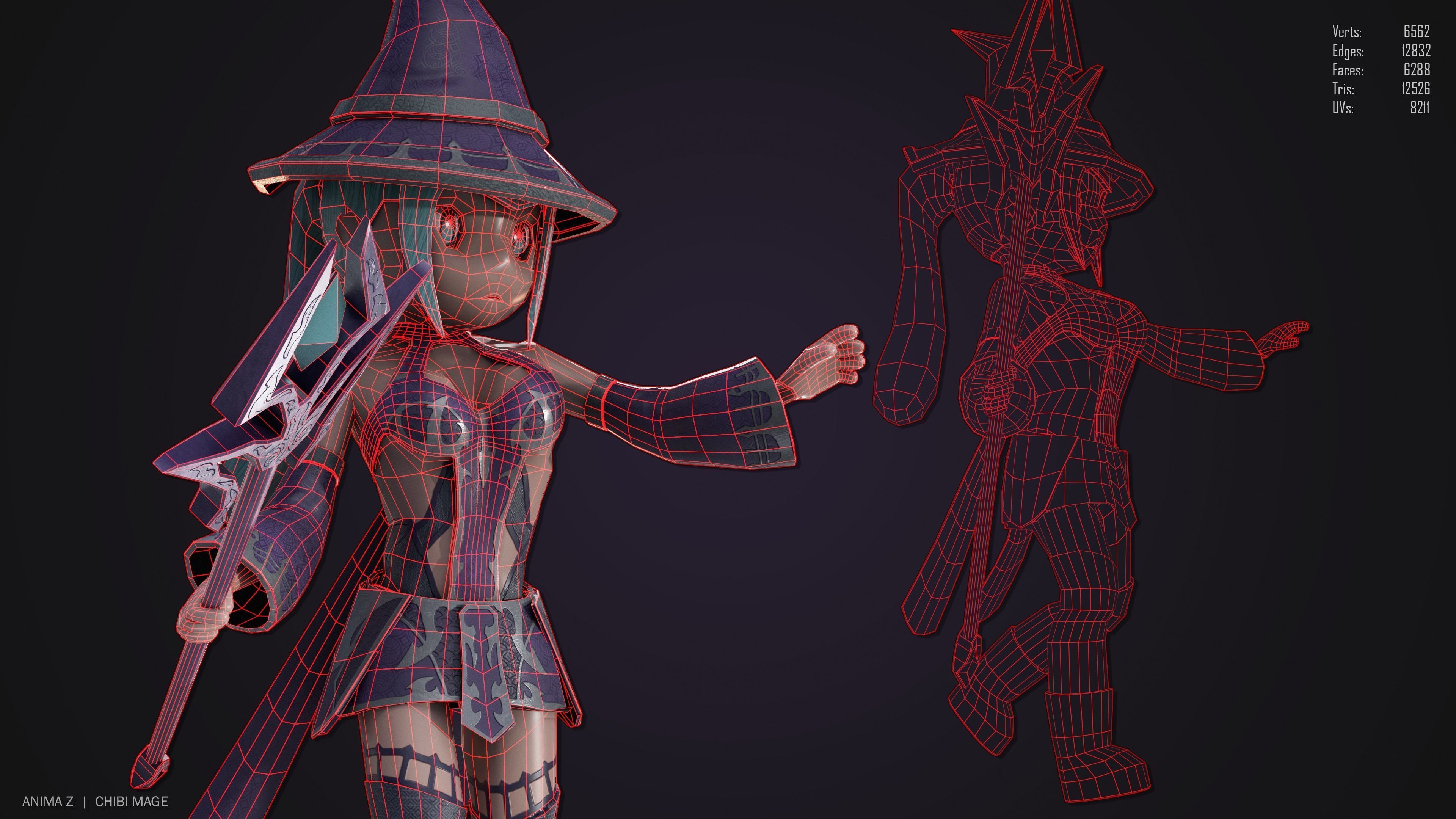 3D model Chibi Mage VR / AR / low-poly | CGTrader