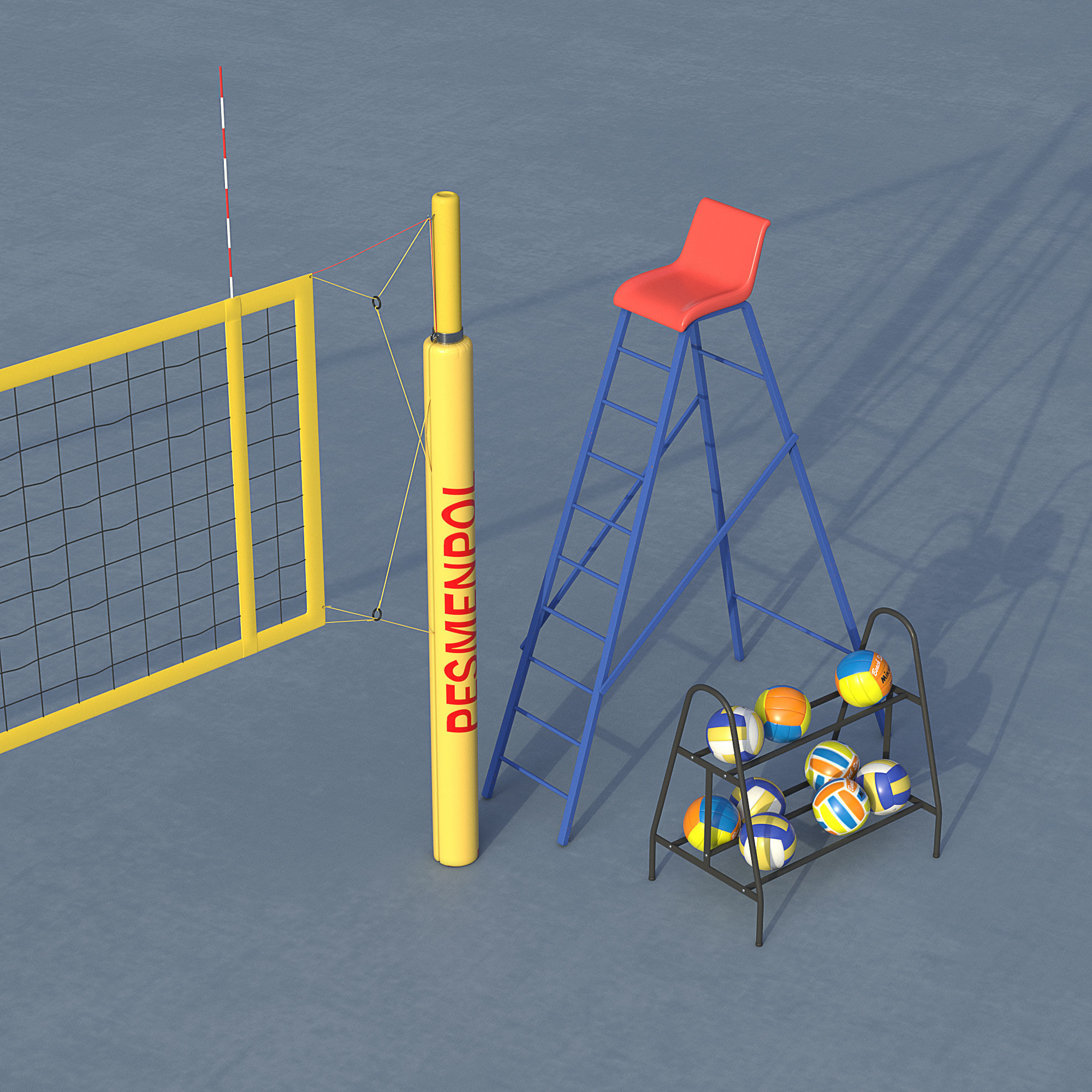 Volleyball net 3D model | CGTrader