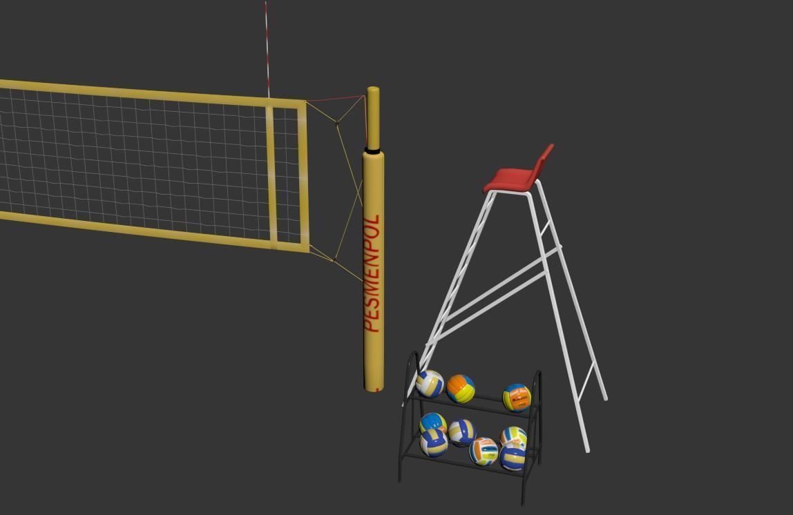 Volleyball net 3D model | CGTrader