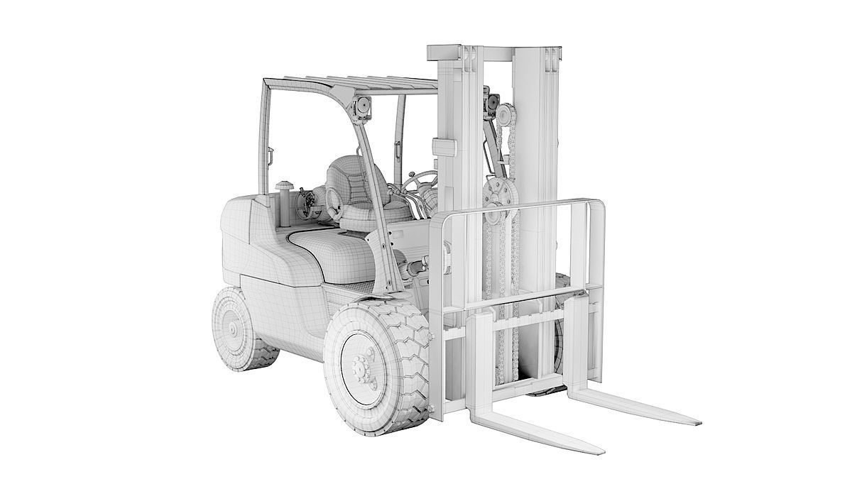 Cat Forklift Manual Loader and Carts Kit BLENDER 3D Model Cycles 3D ...
