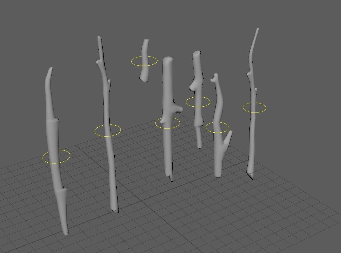 Cartoon Wooden Sticks 3D model rigged | CGTrader