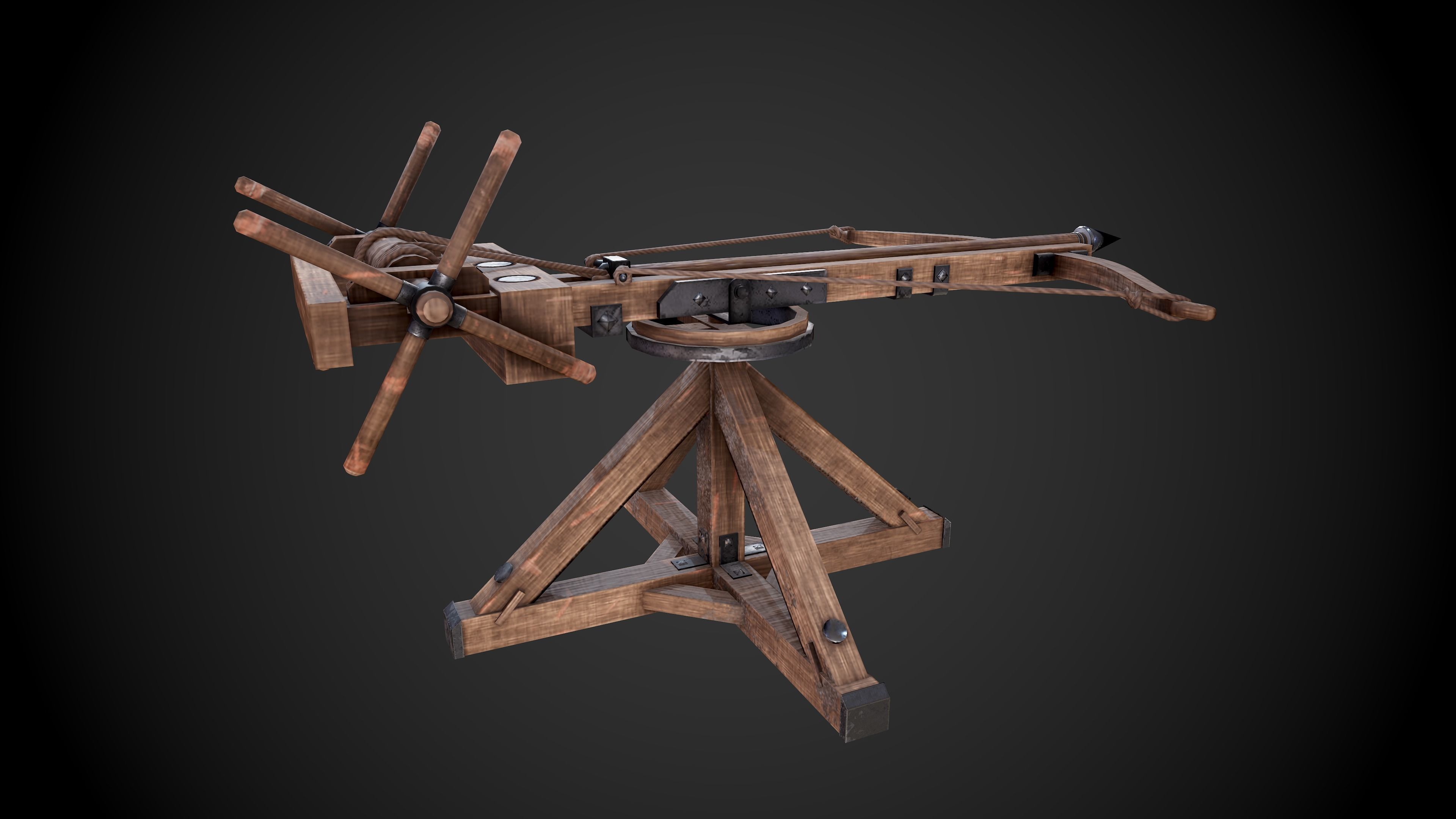3D model Ballista wooden machine gun VR / AR / low-poly | CGTrader