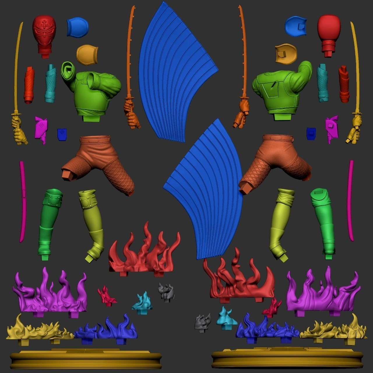 Jiraya statue of power ranger holding light saber 3D model 3D printable ...