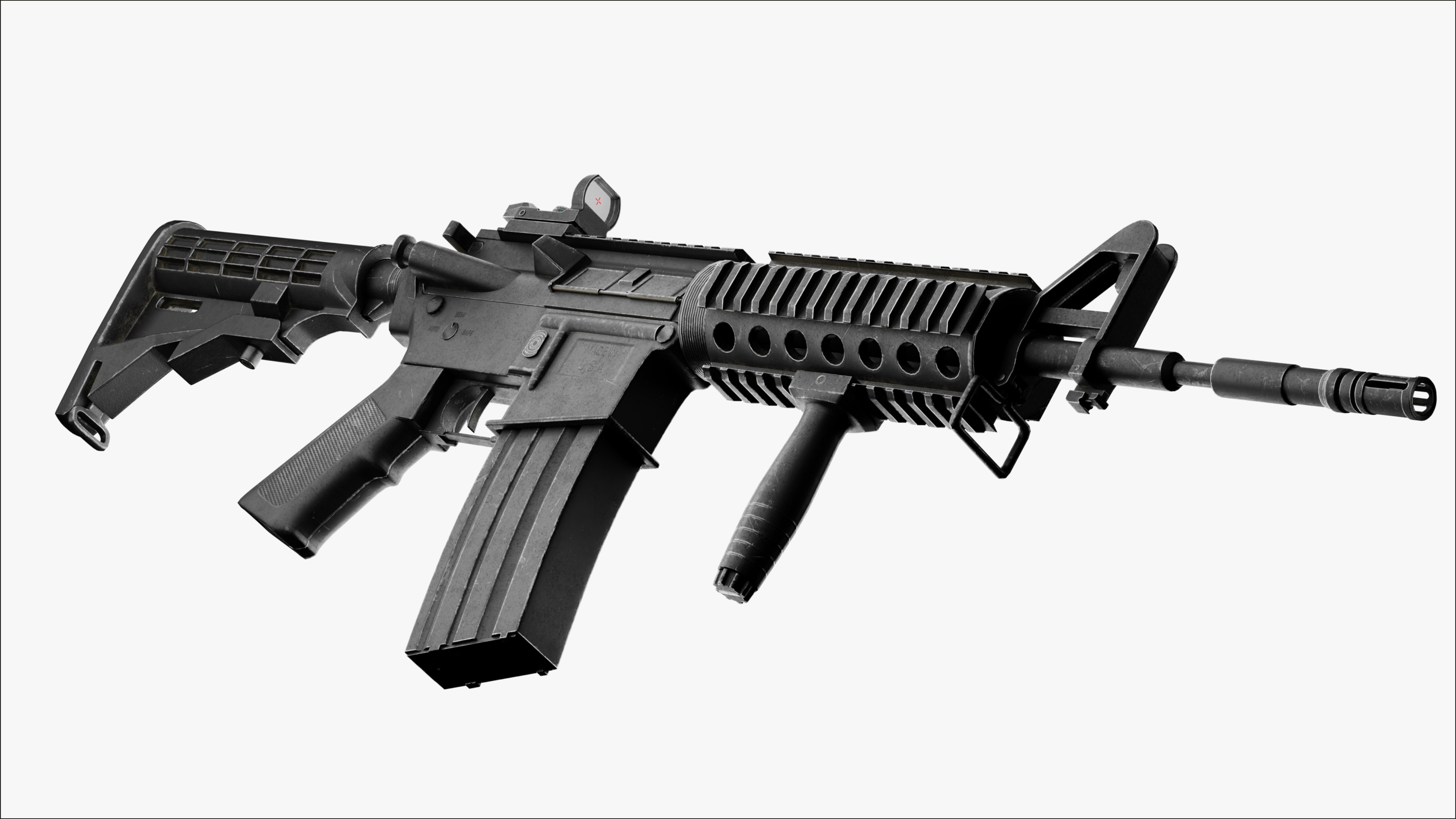 3D model M4 Carbine Assaut Rifle VR / AR / low-poly | CGTrader