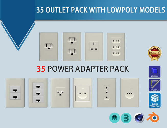 3D model Outlet Pack House Decoration VR / AR / low-poly | CGTrader