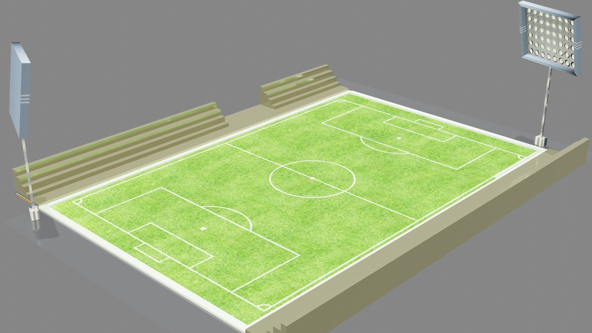3D model football ground VR / AR / low-poly | CGTrader